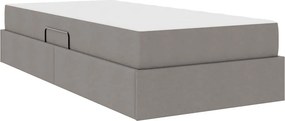 Postel s úložným prostorem a matrací Taupe 100 x 200 cm 3399643