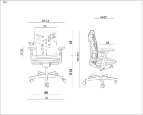 UNIQUE Ergonomická kancelářská židle Reya, šedá/elastomer