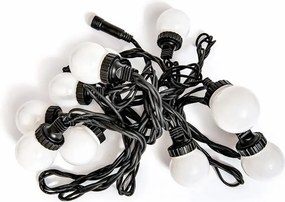 Easy Fix LED party osvětlení, 5 m, venkovní, 10 kouliček, 70 ledově bílých diod, černý kabel, IP67, prodlužovací