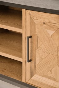 TV stolek Indus 133 cm z masivu dub přírodní/grafit