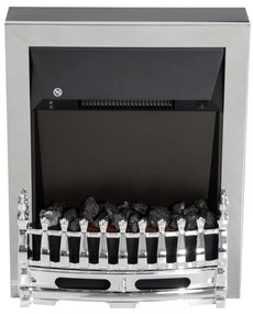 Elektrický krb na zeď LED GOLETO HOMCOM SILVER 1000/2000W