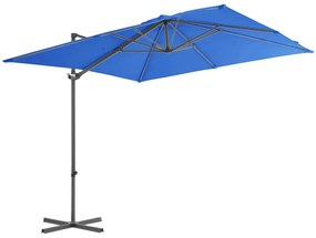 Konzolový slunečník s ocelovou tyčí azurově modrý 250 x 250 cm - Default Title