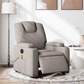 Elektrické masážní polohovací křeslo taupe textil 3204364