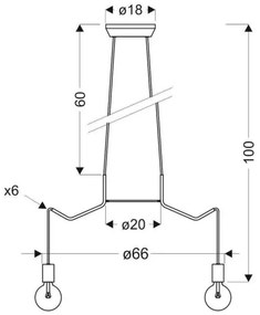 Lustr na lanku BASSO 6xE27/40W/230V bílá