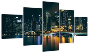 Obraz nočního Singapuru (125x70 cm)