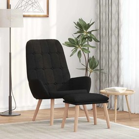 Relaxační křeslo s podnožkou černé textil 3315153