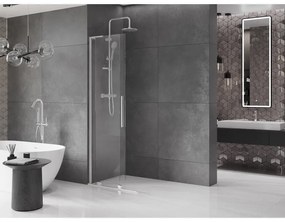 Mexen Velar L, posuvná sprchová zástěna Walk-in 110 x 200 cm, 8mm čiré sklo, chromová, 871-110-003-03-01