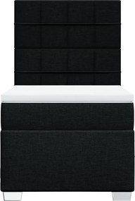 Box spring postel s matrací černá 90x200 cm textil 3292673