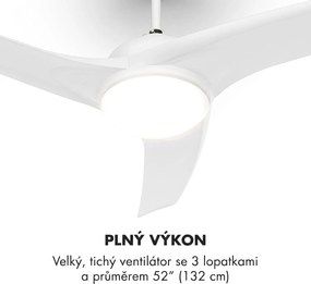 Klarstein Figo, bílý, stropní ventilátor, 52 ", 55 W, stropní lampa, 2 x 42 W, dálkový ovladač