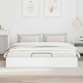 Ottoman postel Bílý 203 x 180 x 25 cm Dřevěný materiál 3409205