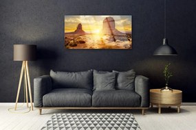 Obraz na skle Poušť Slunce Krajina 140x70 cm
