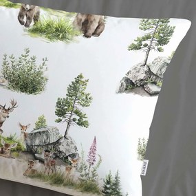 Perkálový bavlněný povlak na polštář Zvířátka v divočině Velikost: 40 x 40