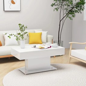Konferenční stolek bílý vysoký lesk 96 x 50 x 45 cm dřevotříska