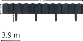 Sada 5 ks zahradních palisád Linea 390 cm antracitová