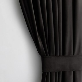 Závěs Amelia Home Velvet s průchodkami černý