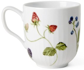 KÄHLER Porcelánový hrnek Hammershøi Summer Berries 330 ml, červená barva, modrá barva, bílá barva, porcelán