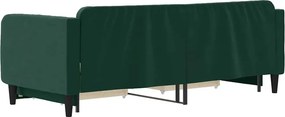 Válenda s přistýlkou a zásuvkami tmavě zelená 80 x 200 cm samet 3197106