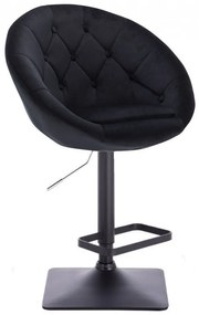 LuxuryForm Barová židle VERA VELUR na černé podstavě - černá