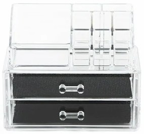 Organizér na kosmetiku Compactor – 2 zásuvky, horní úložný díl, čirý plast