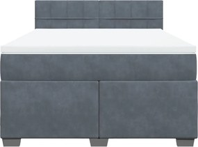 Box spring postel s matrací tmavě šedý 140 x 190 cm samet 3286307