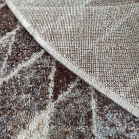 DY Béžový kulatý koberec s geometrickým vzorem Panamero 10 Rozměr: 80 cm