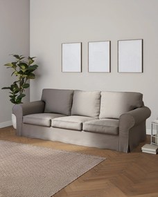 Potah na pohovku IKEA Ektorp 3-místná, nerozkládací barva šedá látka pletený vzor