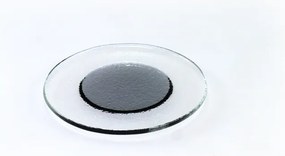 Kulatý servírovací tác čirý se šedým středem Průměr: 13cm