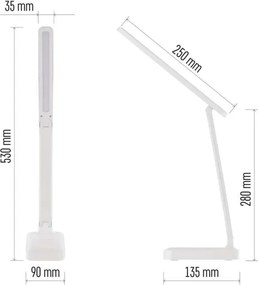 EMOS Bílá LED stolní nabíjecí lampička Amy 5W Z7631