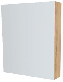 Mereo, Mereo Koupelnová zrcadlová skříňka 60 cm, galerka, 1x dvířka levá, Multidecor, Ořech Pacifik přírodní, MER-CN798G61OPP2
