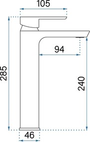 Rea Argus, vysoká umyvadlová baterie, chromová, REA-B6209
