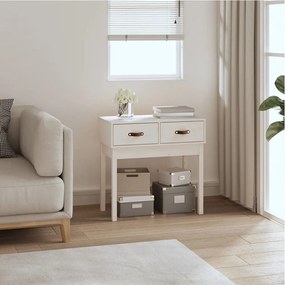 Konzolový stolek bílý 76,5 x 40 x 75 cm masivní borové dřevo