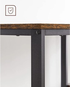 Počítačový stůl 140x60 cm, kancelářský stůl se 2 policemi na pravé nebo levé straně, hnědý-černý