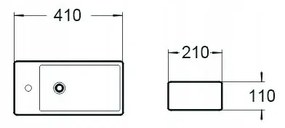 Mexen INEZ UMYVADLO, 40x20 CM, BÍLÁ, 21484000R