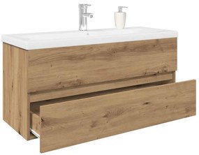 Umyvadlová skříňka s vestavěným umyvadlem a baterie dub artisan 3328938