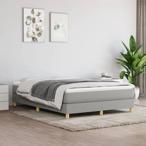 Box spring postel s matrací světle šedá 140 x 190 cm textil