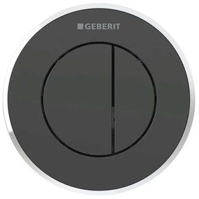 Geberit - Oddálené ovládání splachování typ 10, 2-činné, pro nádržku pod omítku 8 cm, černá/lesklý chrom 116.056.KM.1