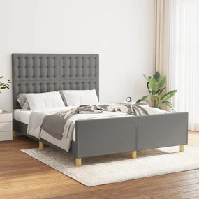 Postel bez matrace tmavě šedá 140 x 200 cm textil 3125382