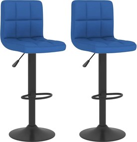 Barové židle 2 ks modré textil 334286