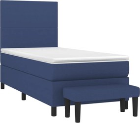 Box spring postel s matrací modrá 90x200 cm textil 3136411