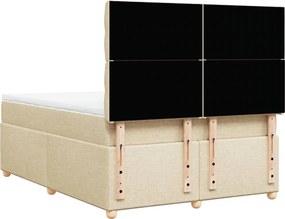 Box spring postel s matrací krémová 140x190 cm textil 3291287