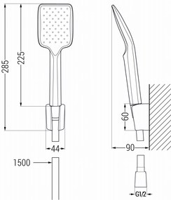 Mexen Royo vanová baterie se sprchovým setem R62, chrom - 7223R62-00