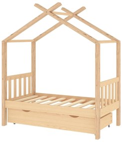 vidaXL Rám dětské postele se zásuvkou masivní borovice 70 x 140 cm