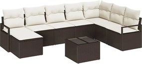 Set pohovek 9 ks Hnědá polyratan 3346508