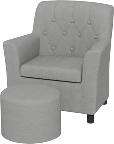 Dětská židle AIYAPLAY a pohovka s otomany pro děti 1,5-3 roky - Dětský nábytek - Vzhled lnu, dřevo eukalyptu, šedá, 45 x 43 x 50,5 cm | Aosom