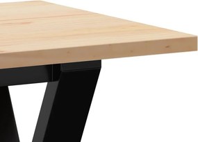 Konferenční stolek s Y rámem 110x40x45 cm borové dřevo a ocel 3282711