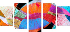 5-dílný obraz pestrobarevná abstrakce Varianta: 100x50