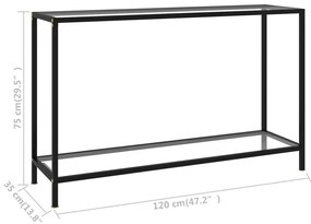 vidaXL Marketos Konzolový stolek průhledný 120 x 35 x 75 cm tvrzené sklo