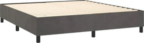 Box spring postel s matrací tmavě šedá 160x200 cm samet 3132568