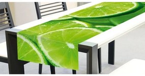 DIMEX | Běhoun na stůl Limetka TS 011 | zelená | 40 x 140 cm