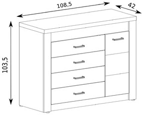 INDIANAPOLIS t | komoda I-17 | jasan tmavý